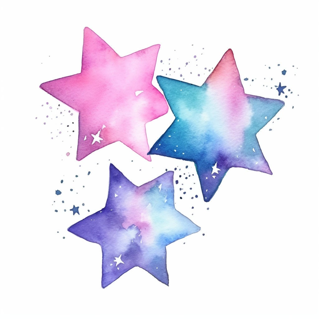230 Watercolor Star Clipart etsy Clipart, High-quality PNG, Digital ...