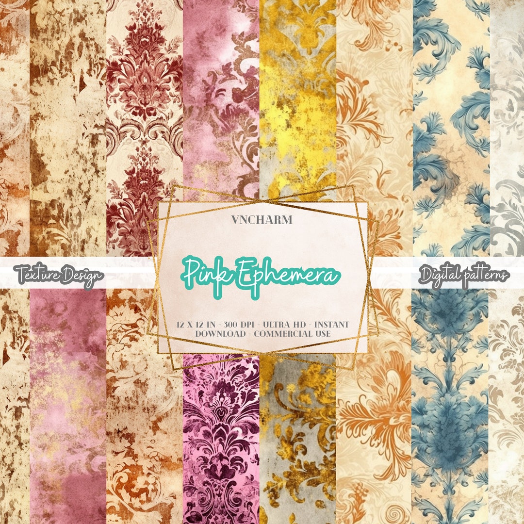 100 Seamless Shabby Damask 4K, Distressed, 4096 X 4096 Pixels, PNG ...