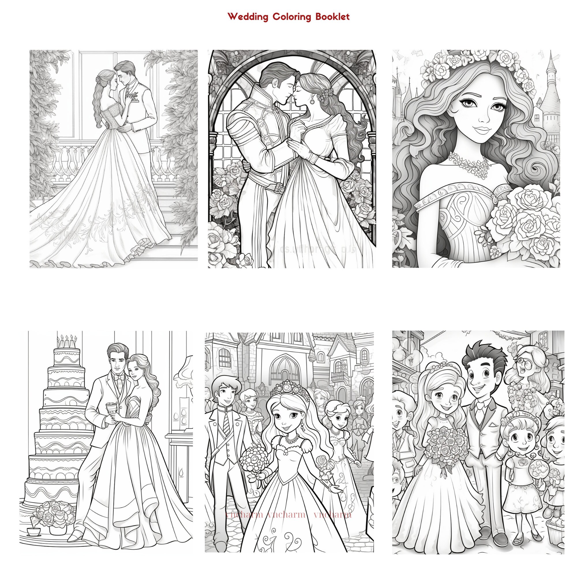 240 Wedding Coloring Pages, Bride and Groom Coloring Sheets, Wedding ...