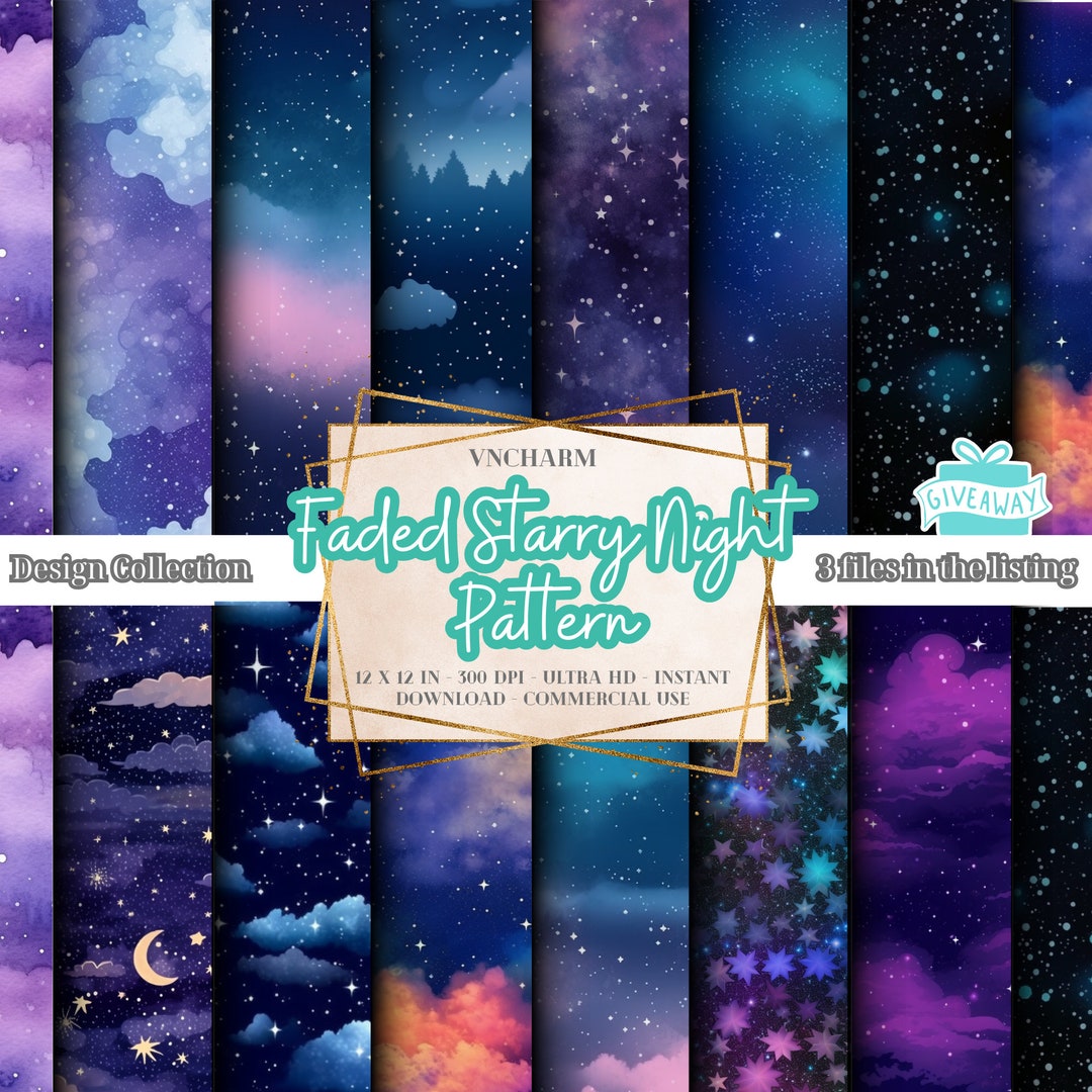 90+ Seamless Faded Starry Night Repeat Pattern (4K, Ultra HD, 4096 X ...