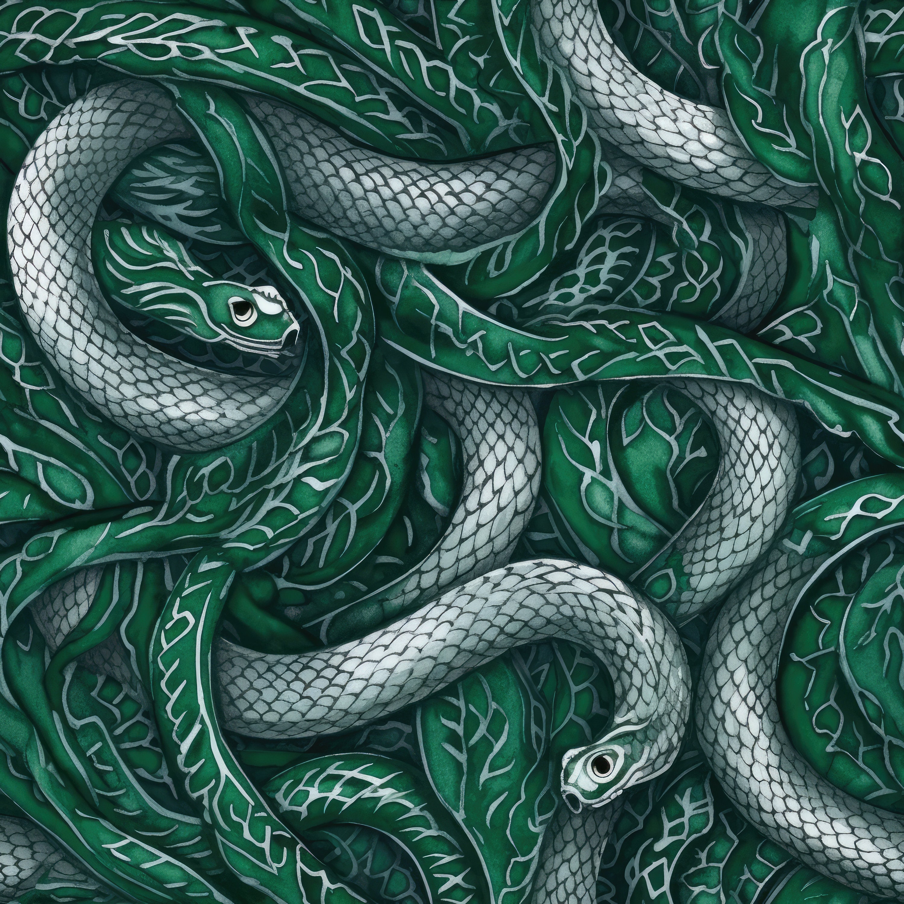 50 Green Serpent Pattern 4K, Ultra HD, 4096 X 4096 Pixels Digital ...