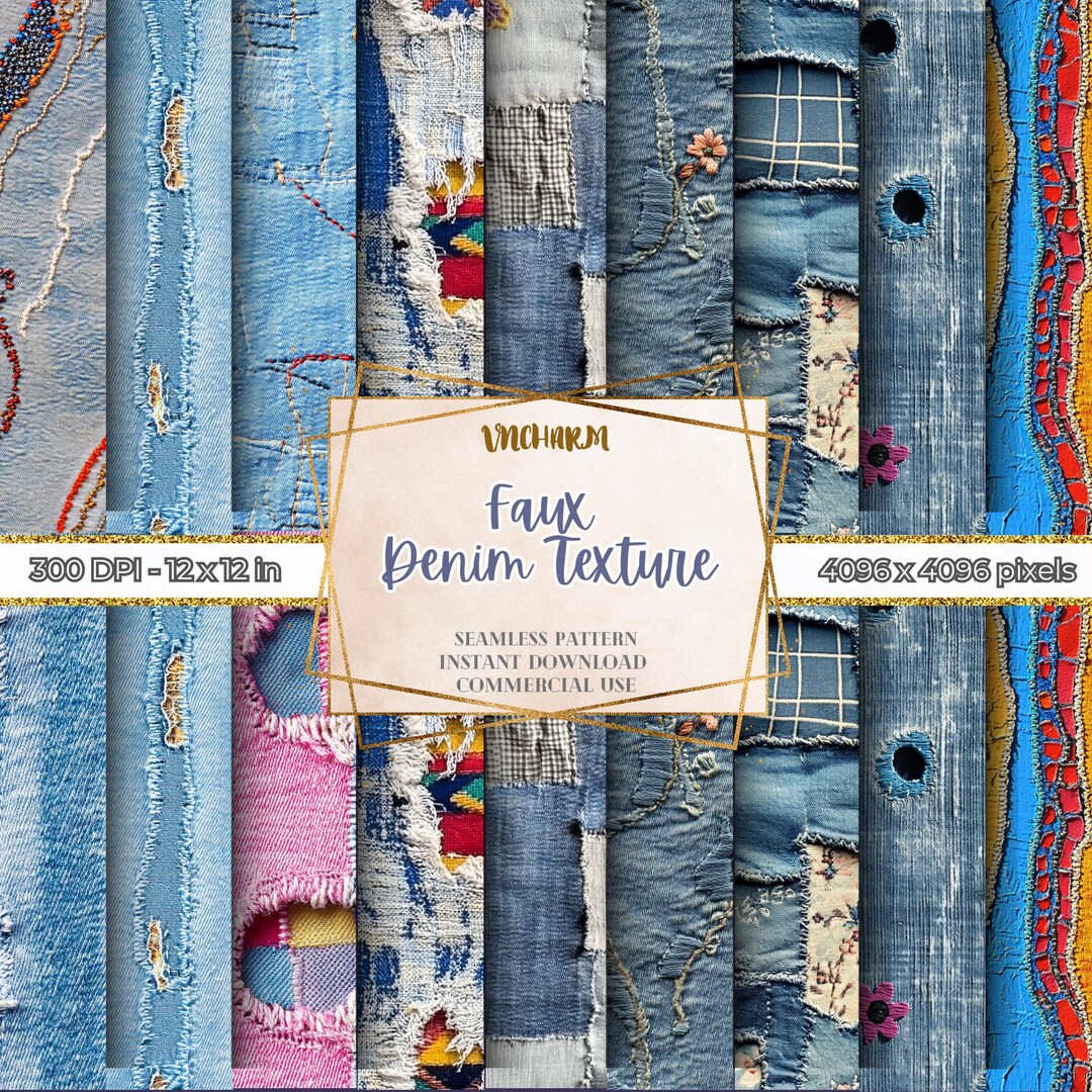 45+ Seamless Denim Texture Patterns, 4K High-resolution (digital ...