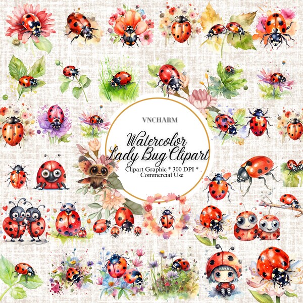 Ladybug Clipart - Etsy