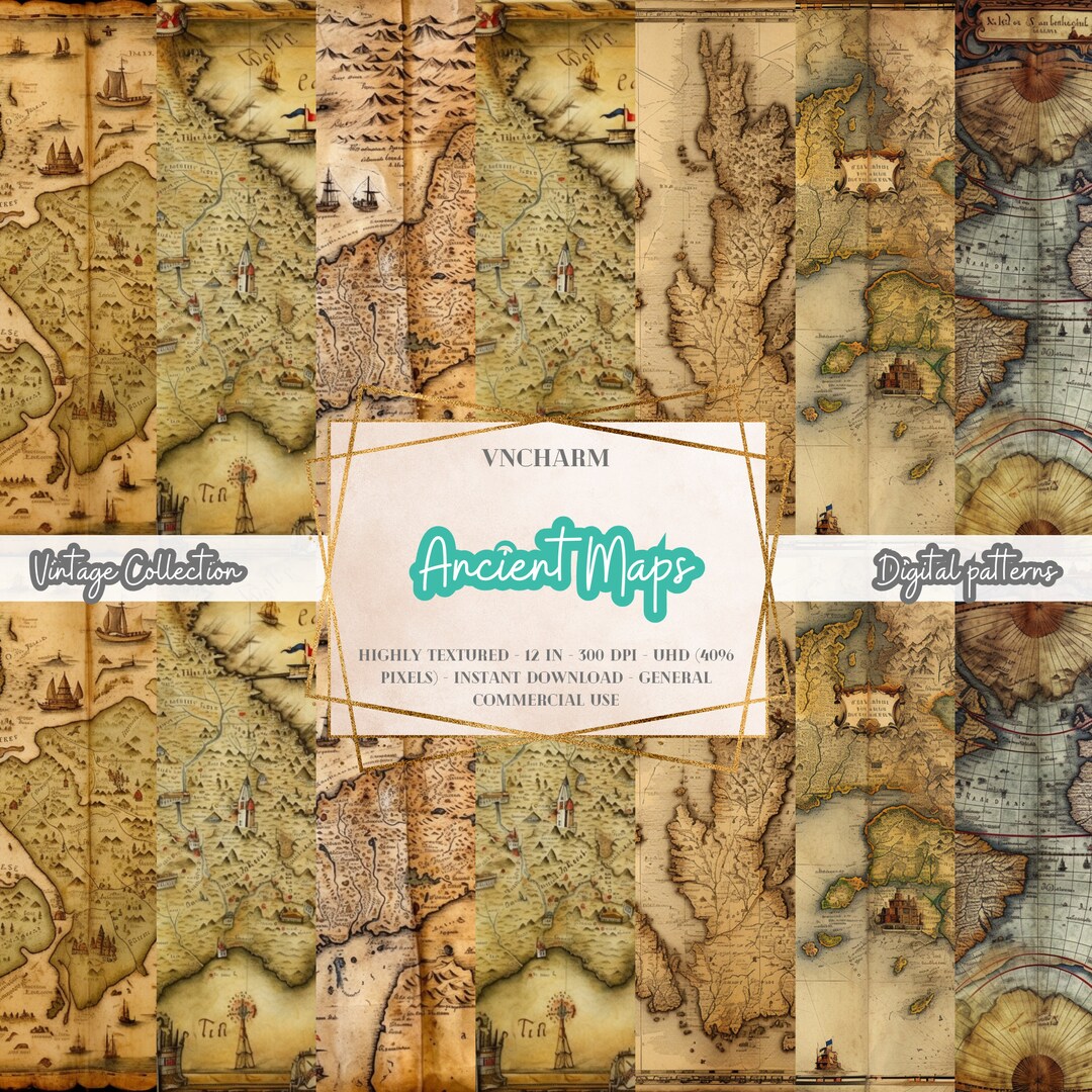30 Ancient Maps Pack Vintage Map Ancient Maps Png History - Etsy