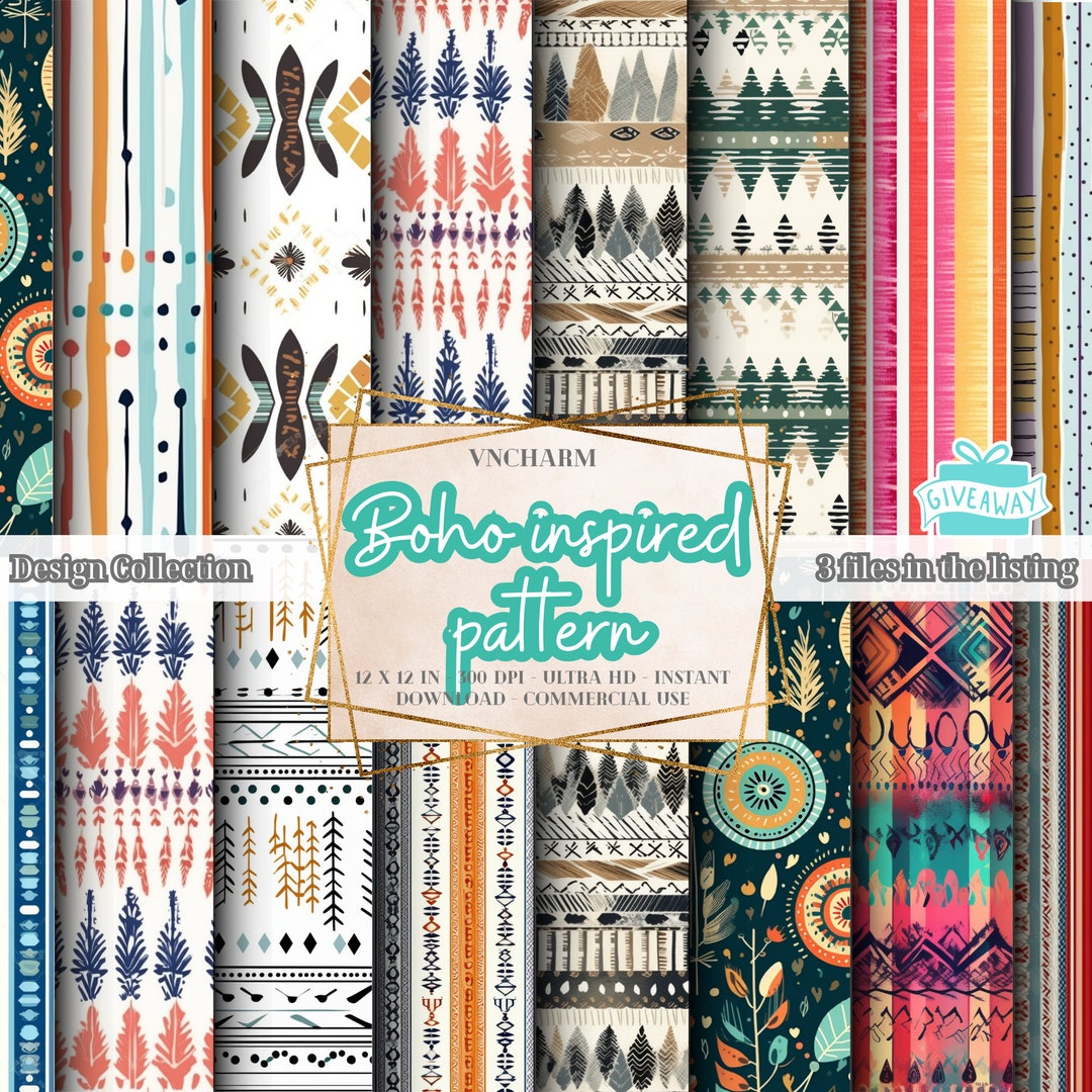 100 Seamless BOHO Inspired Repeat Pattern 4K, Ultra HD, 4096 X 4096 Px ...