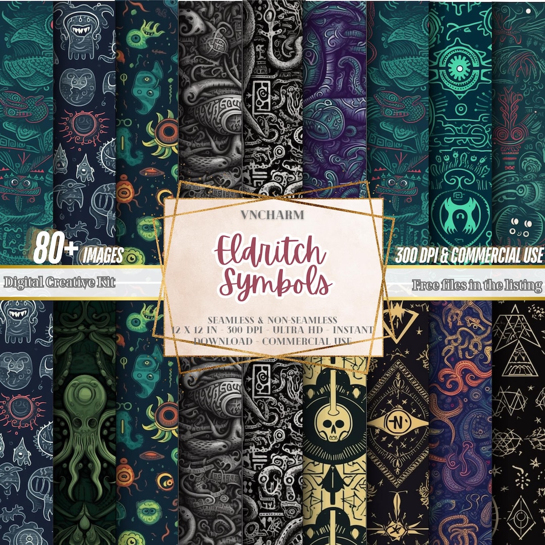 80+ Eldritch Symbols Digital Paper | Cosmic Horror, Tentacles, Eldritch ...