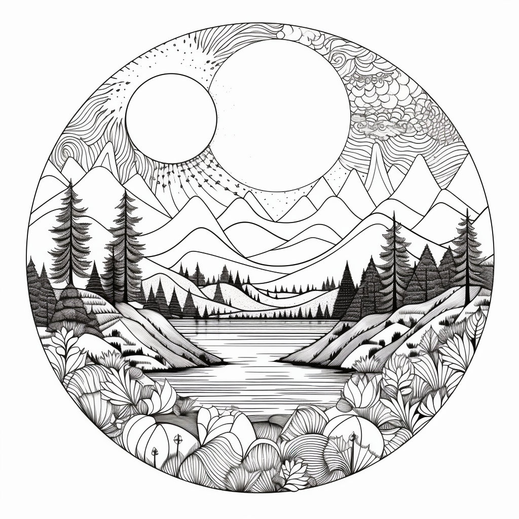 Cute Landscape Coloring Pages 250 Scenery Coloring Pages, Winter Scene ...