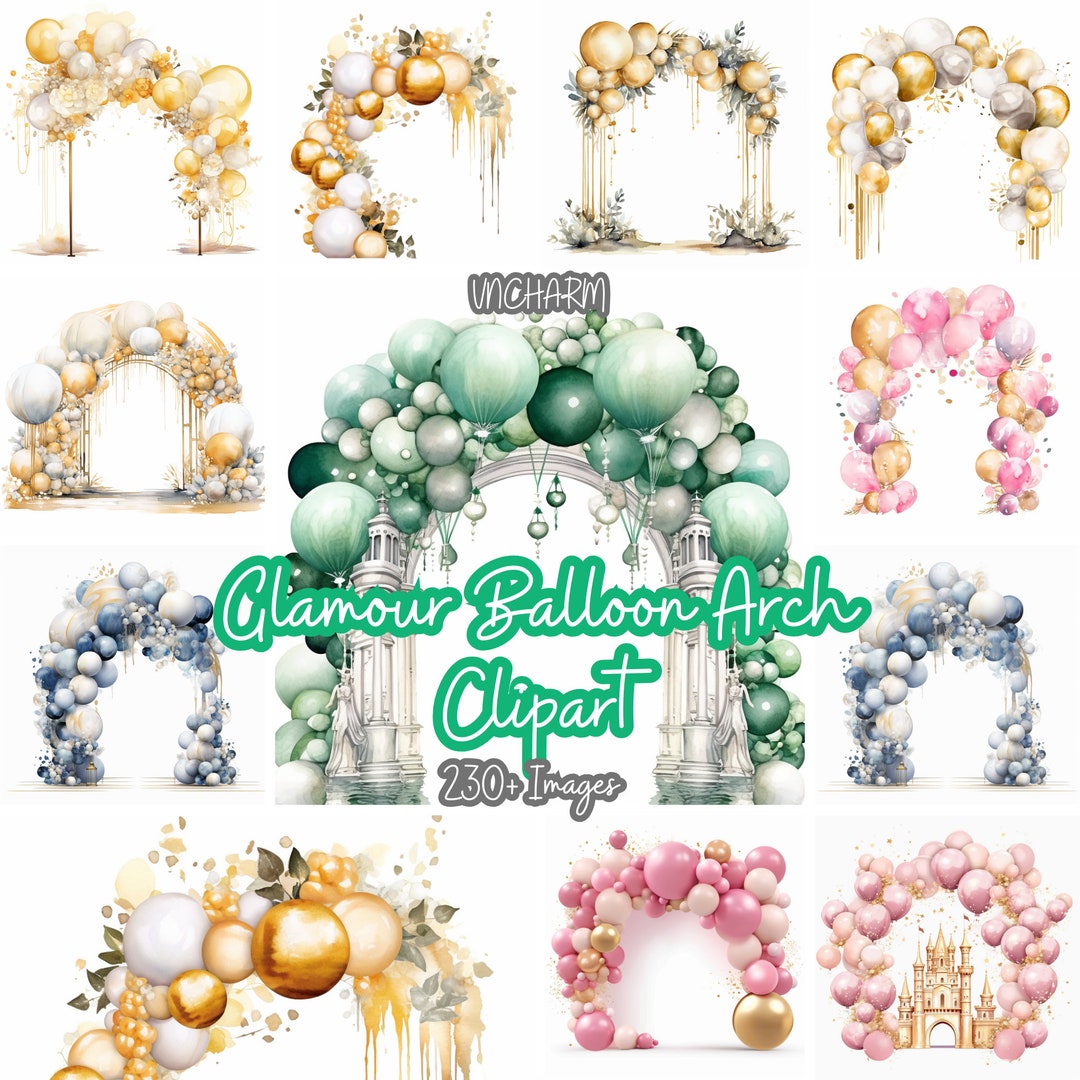 230+ Glamour Balloon Arch Clipart: Etsy Clipart Bundle, High-quality ...
