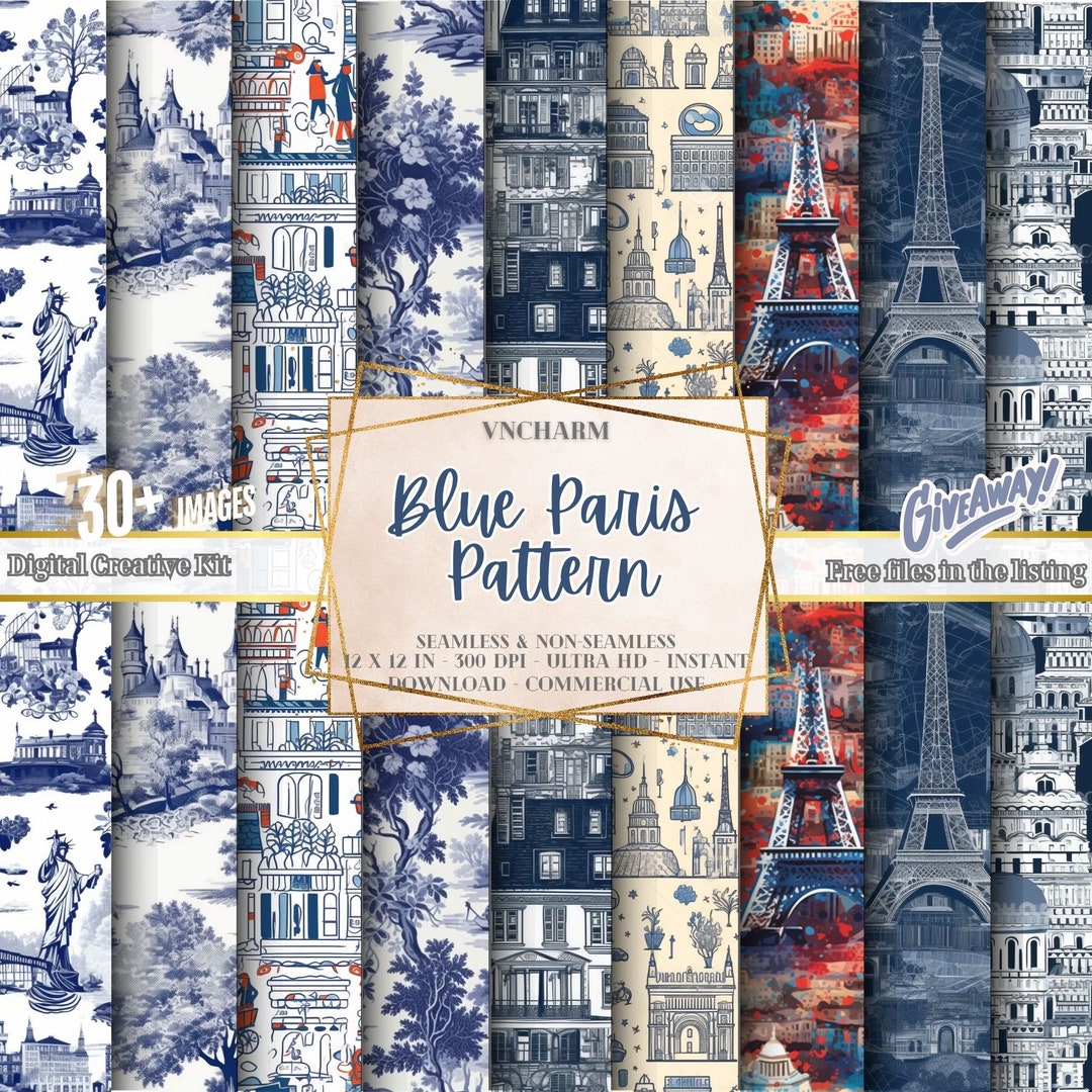 30+ Blue French Pattern 4K, Ultra HD, 4096 X 4096 Px, 12x12" 300 Dpi ...