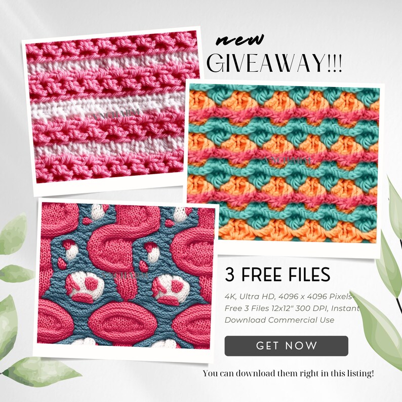 110 Seamless Crochet Pattern Digital Paper Pack 4K, UHD, 4096 X 4096 ...