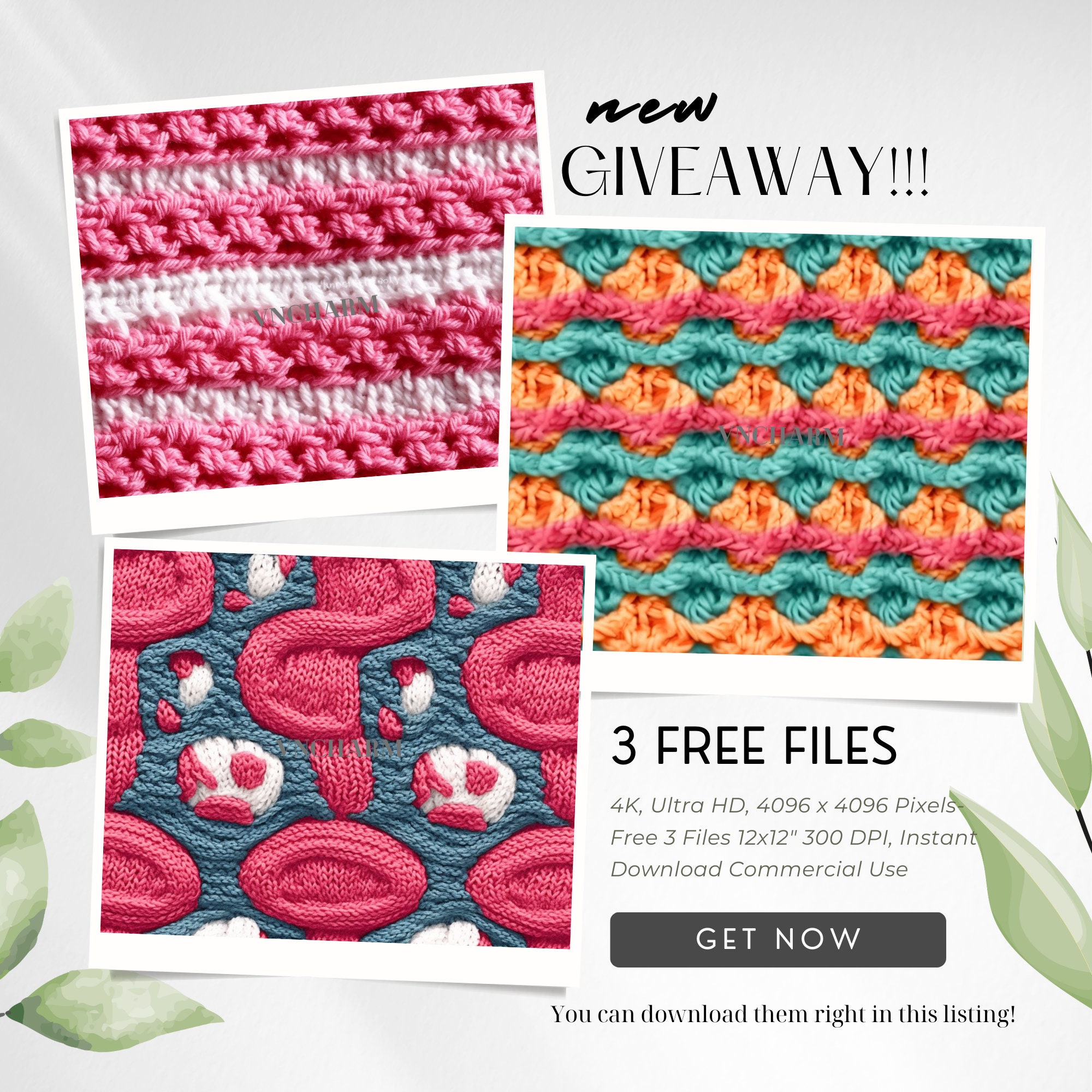 110 Seamless Crochet Pattern Digital Paper Pack 4K, UHD, 4096 X 4096 ...