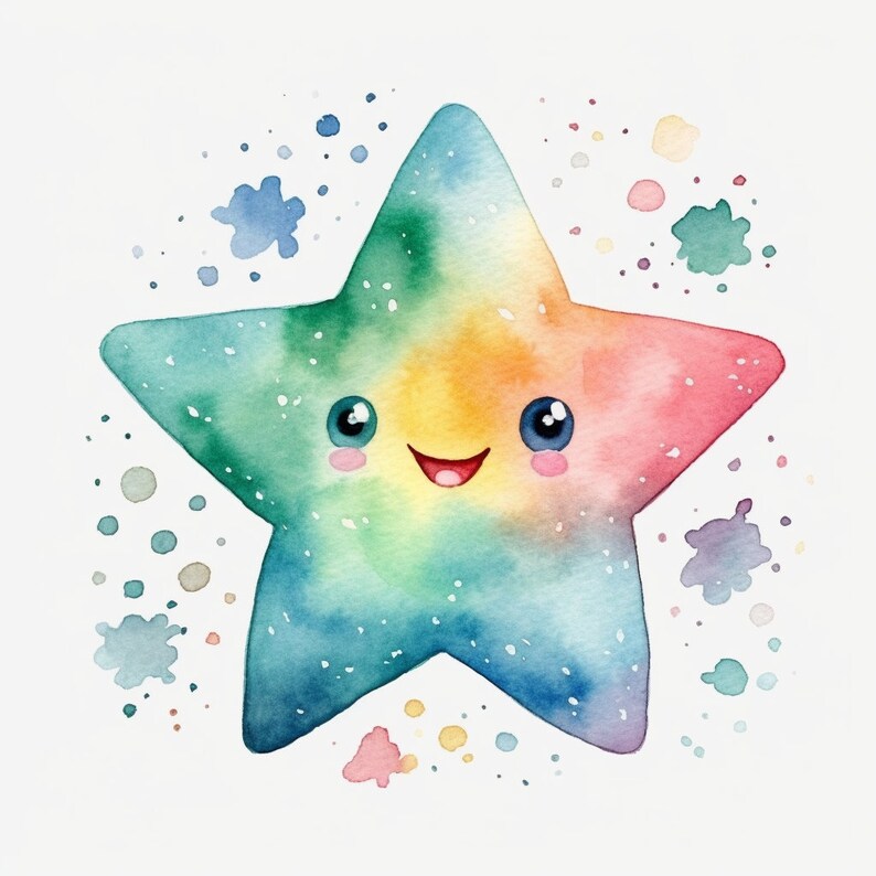 230 Watercolor Star Clipart etsy Clipart, High-quality PNG, Digital ...