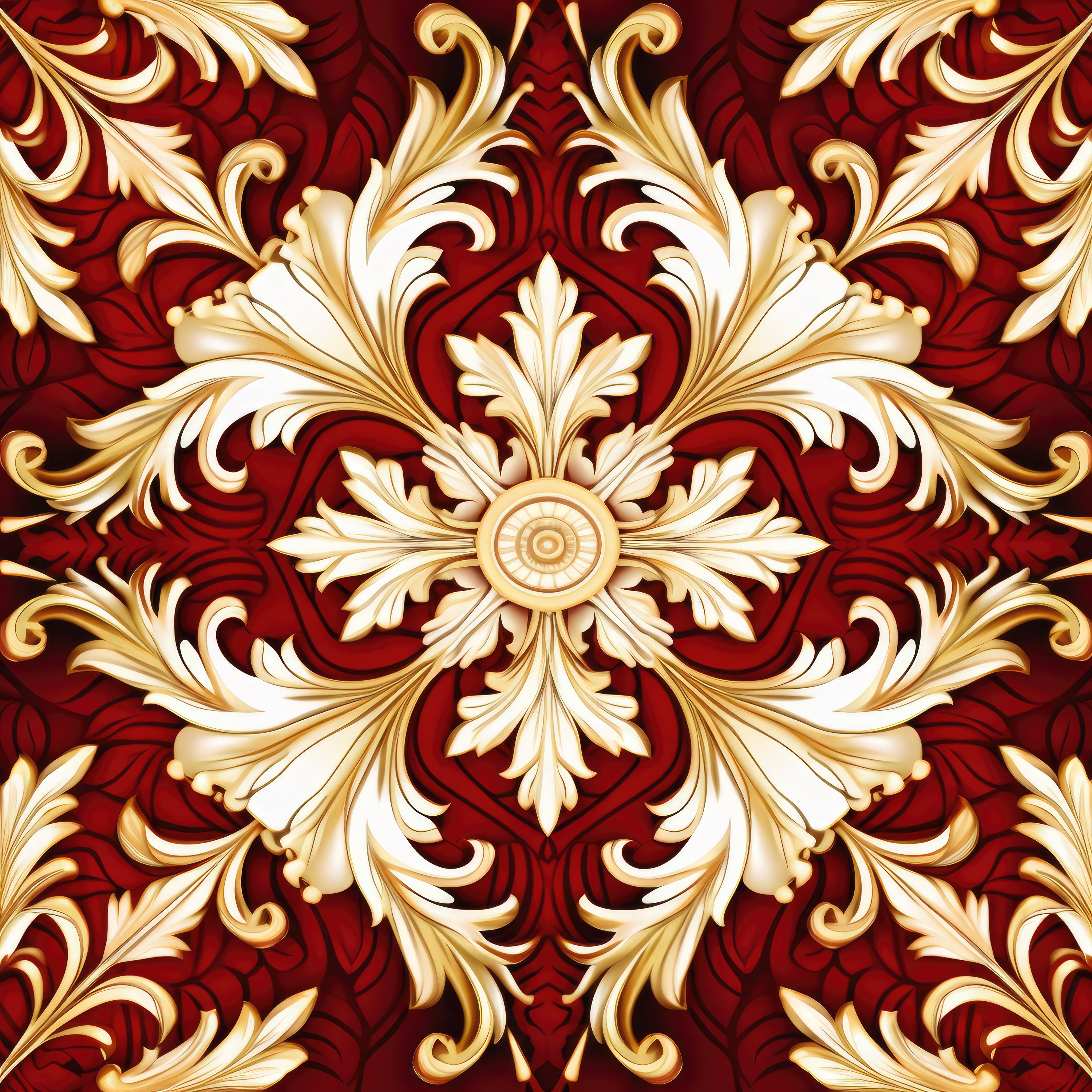 120 Seamless Red Gold Pattern 4K, Ultra HD, 4096 X 4096 Px Free 3 Files ...