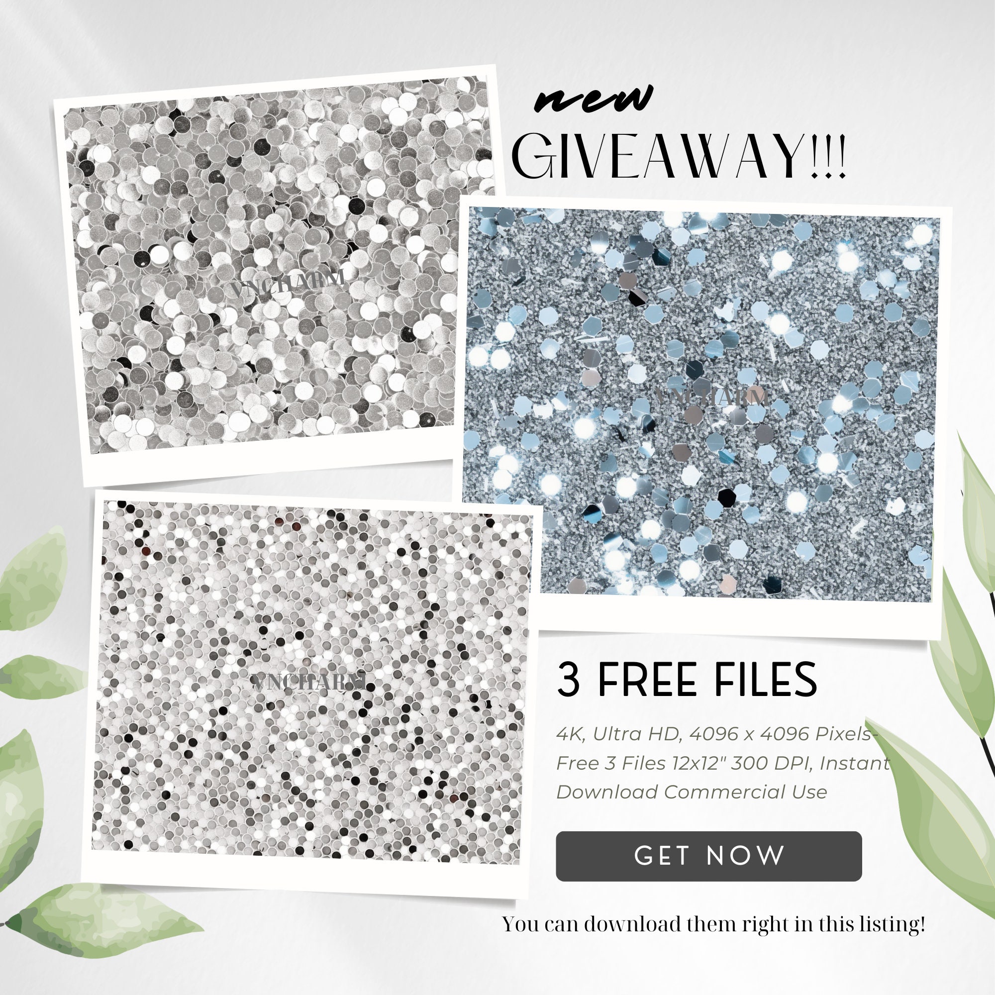 50 Seamless White Sequin Texture 4K, UHD Digital Paper Pack, Sequin ...