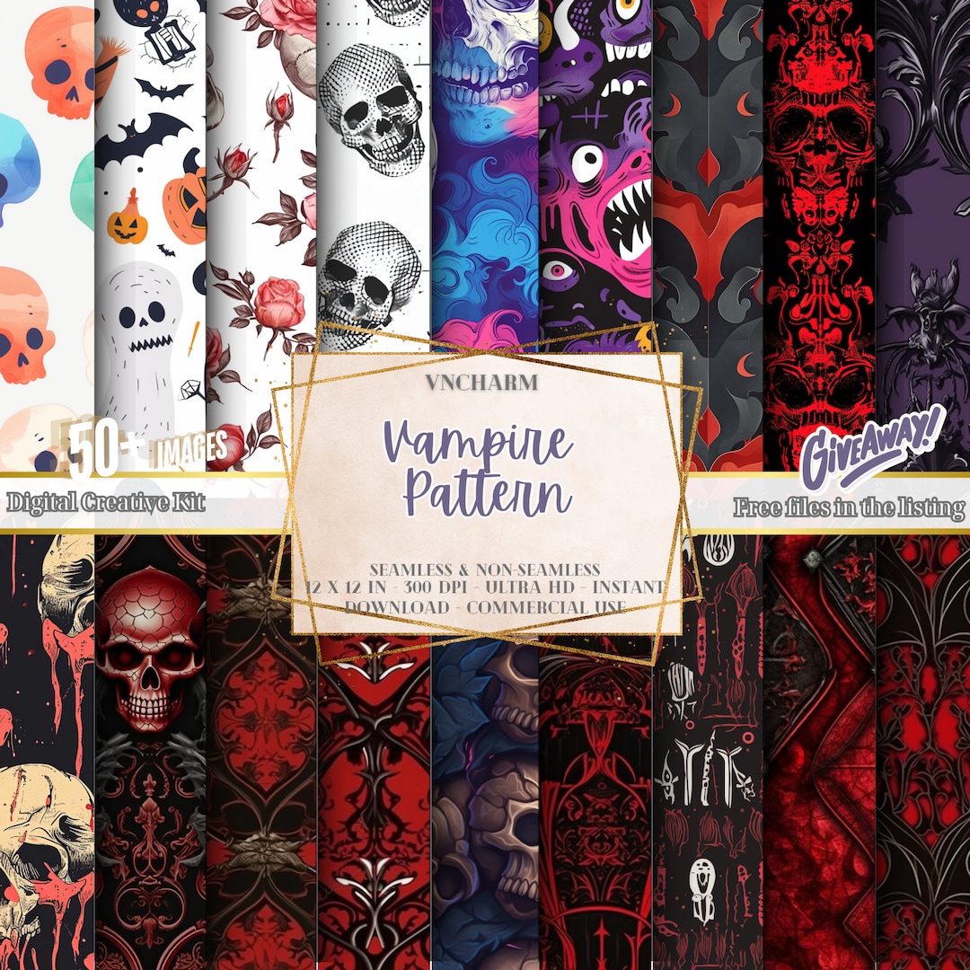 100 Vampire Pattern, Halloween, Gothic, Vampire, Dark Fantasy, 4096 X ...