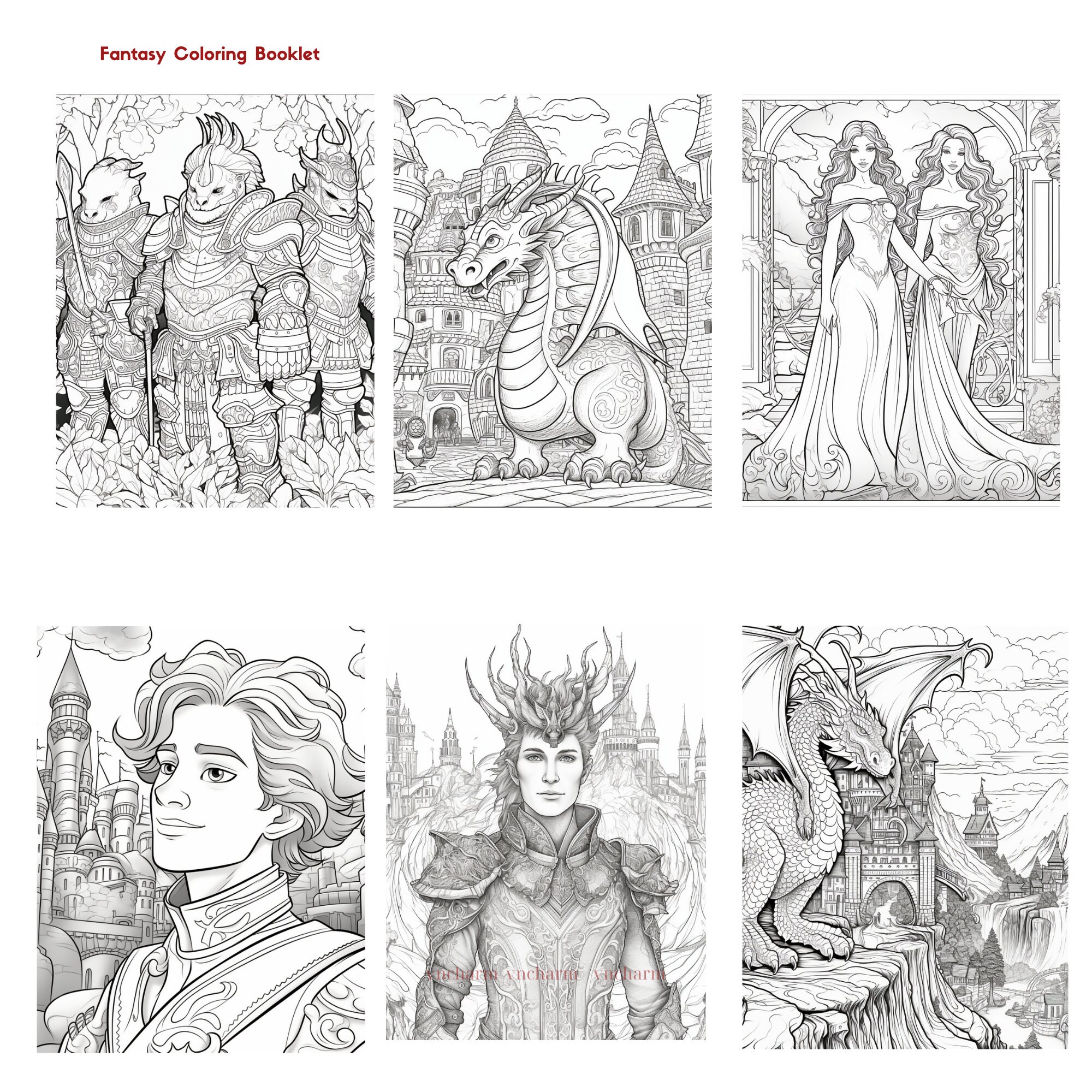 Fantasy Coloring Pages 240 Magical Adult Coloring Pages, Flowers and ...