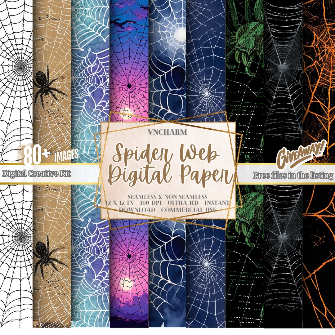 80+ Spider Web Digital Paper, Mixed Media, Seamless & Non-seamless ...