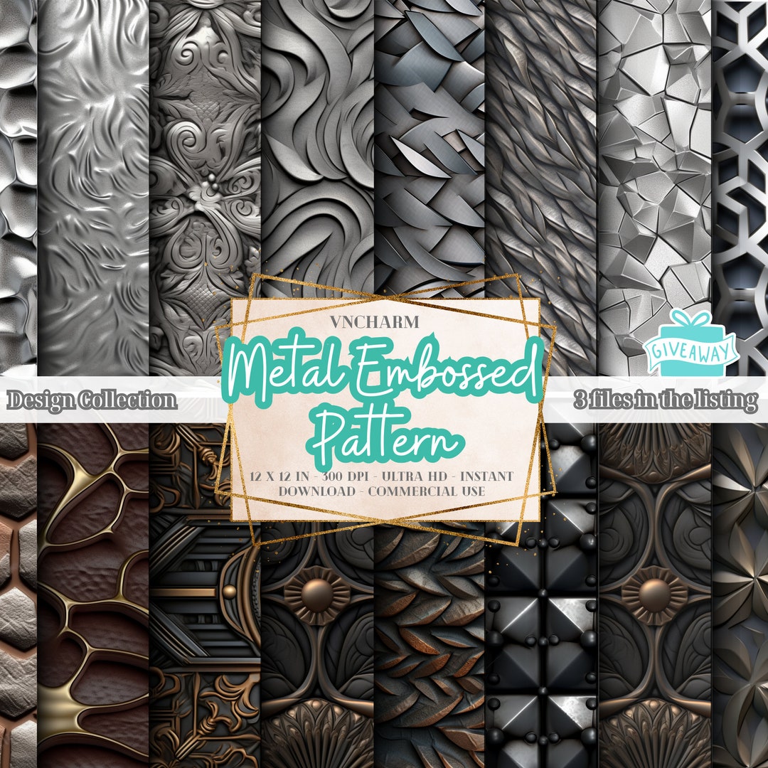 150 Embossed Metal Seamless Pattern 4K, Ultra HD, 4096 X 4096 Px Free 3 ...