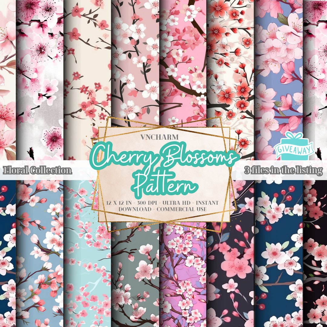 120+ Seamless Cherry Blossoms (4K, Ultra HD, 4096 X 4096 Pixels ...