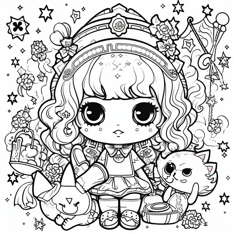 240 Kawaii Coloring Pages 240 PNG Files Image 1 PDF File - Etsy Australia