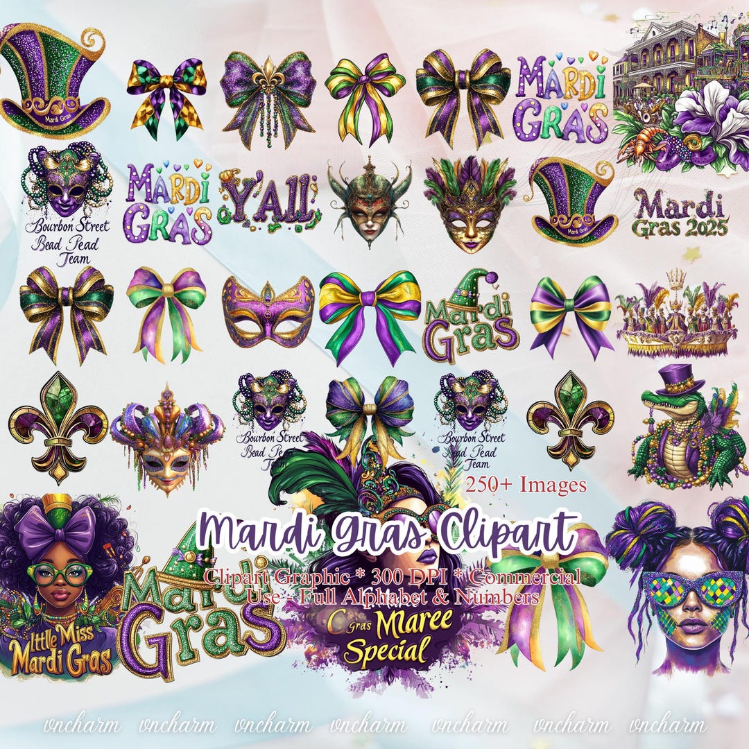 270+ Mardi Gras Clipart Bundle | Mardi Gras Png Bundle, Happy Mardi ...