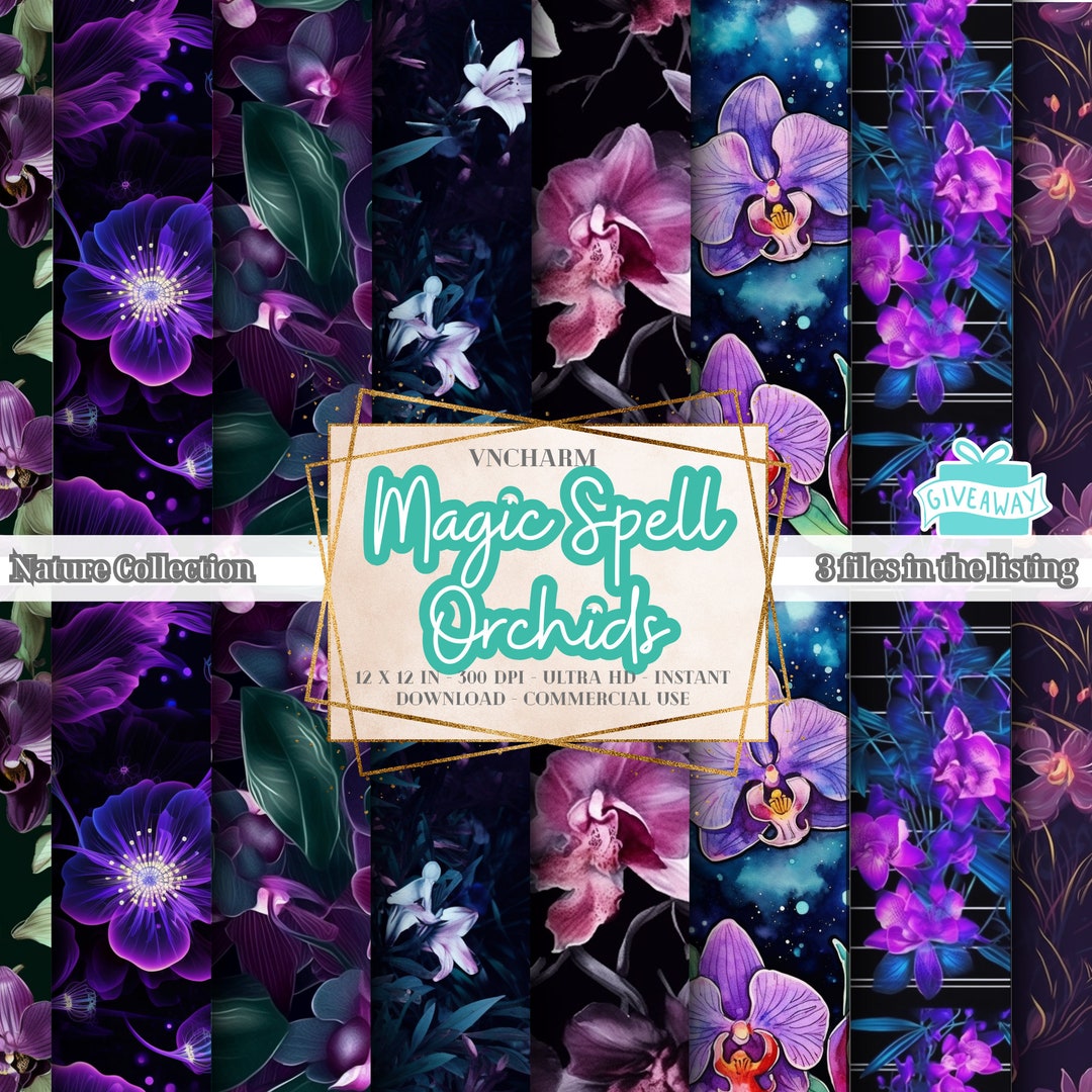 50 Magic Spell Orchid Seamless Pattern 4K, Ultra HD, 4096 X 4096 Px ...