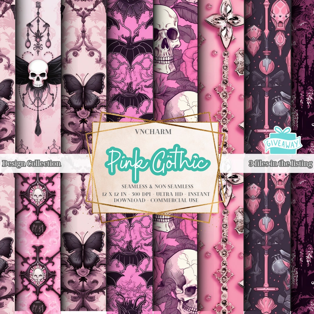 55+ Pink Gothic Seamless and Non-seamless Repeat Pattern (4K, Ultra HD ...