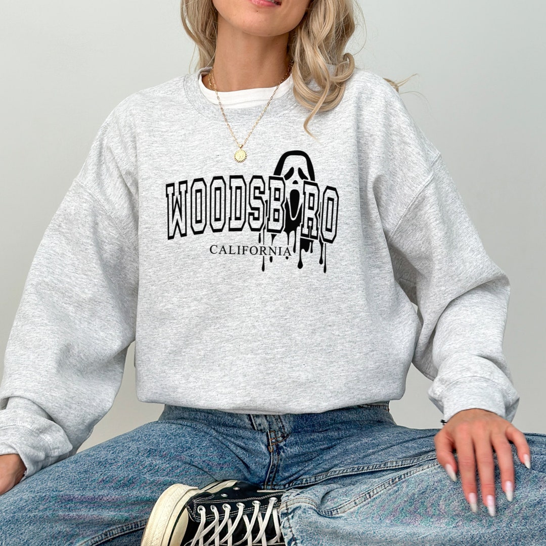 Woodsboro Scream Horror Movie Ghost Letter Jacket Font Preppy Unisex ...