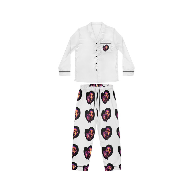 Scream Ghostface Ghost Face Neon Horror Movie Women's Satin Pajamas - Etsy