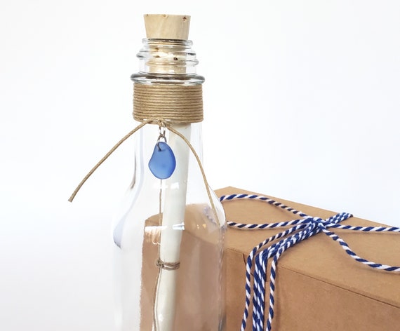SEA GLASS PERSONALIZED Message in a Bottle Mother's Day | Etsy
