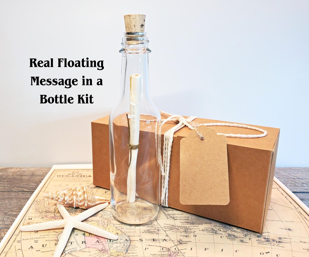 Real Floating Message in a Bottle Kit + Blank Paper | Launchable ...