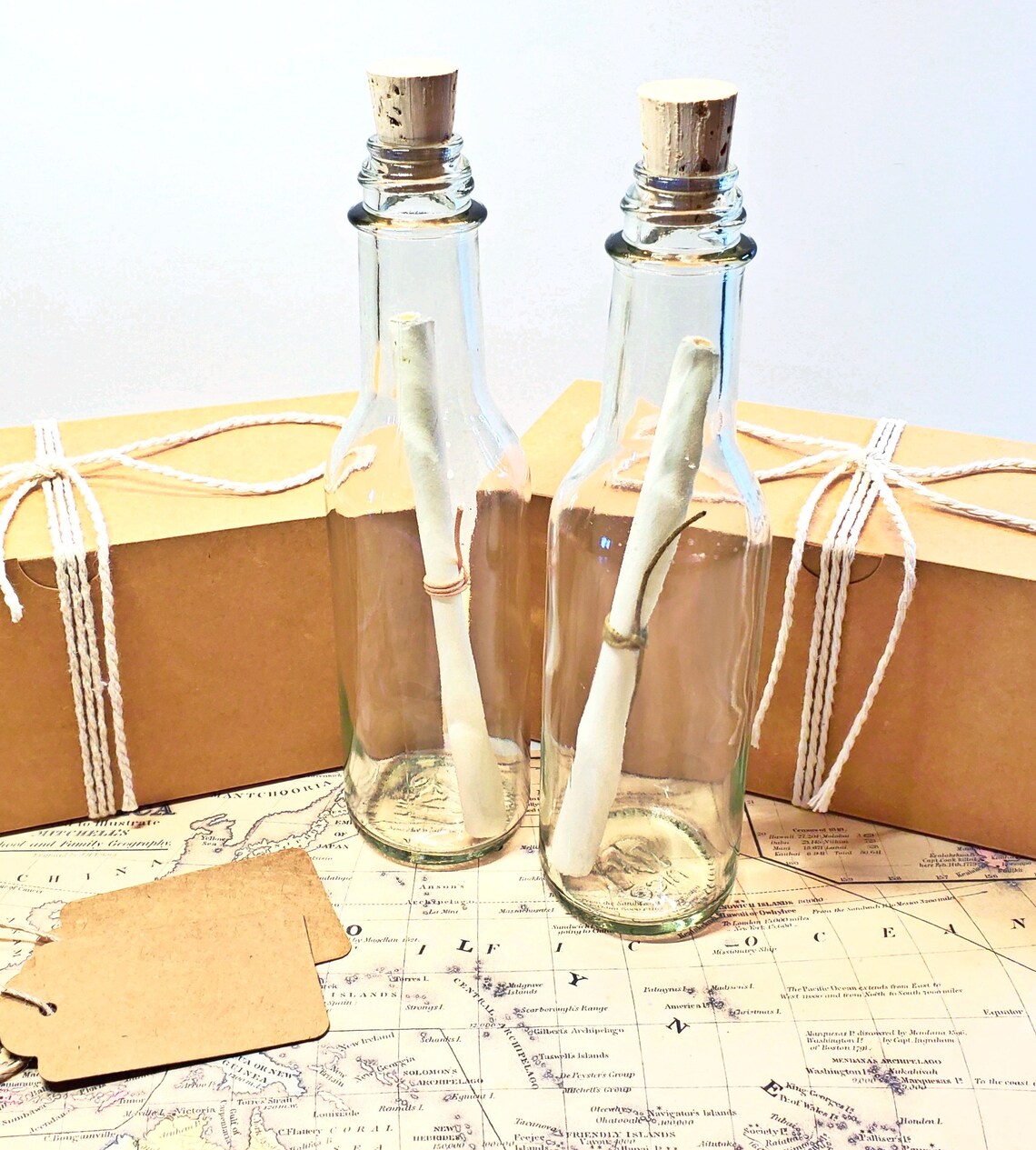 Two Real Floating Message in a Bottle Kits + Blank Paper - Write a Note ...