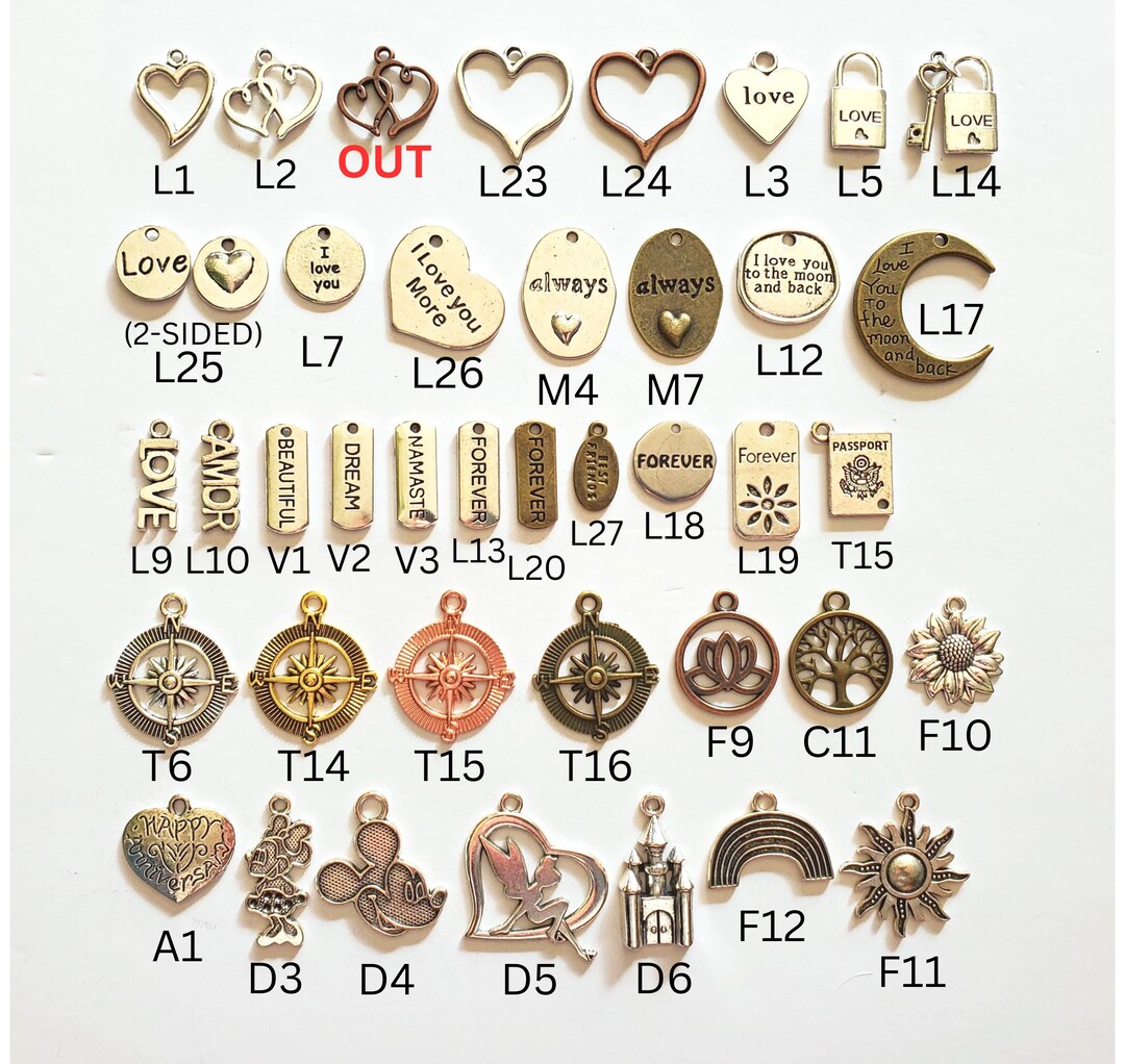 All Charms Shown Here | Complete Catalog of 125+ Charms Available ...