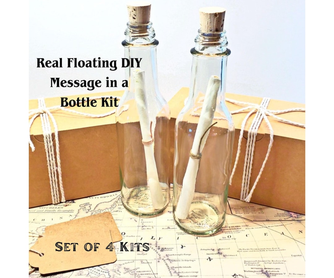 Floating Message in a Bottle Kit | Set of Four | Real Launchable | Your ...
