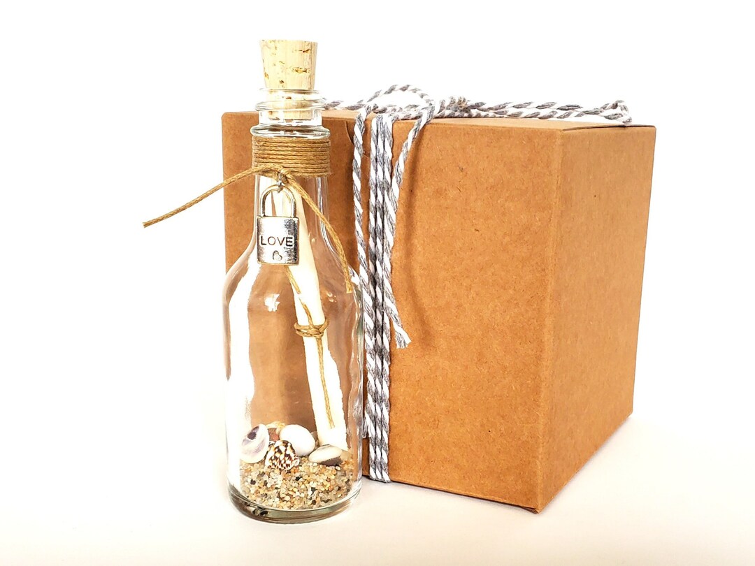 Little Love Note Gift Mini Message in a Bottle Gift Box PERSONALIZE IT ...