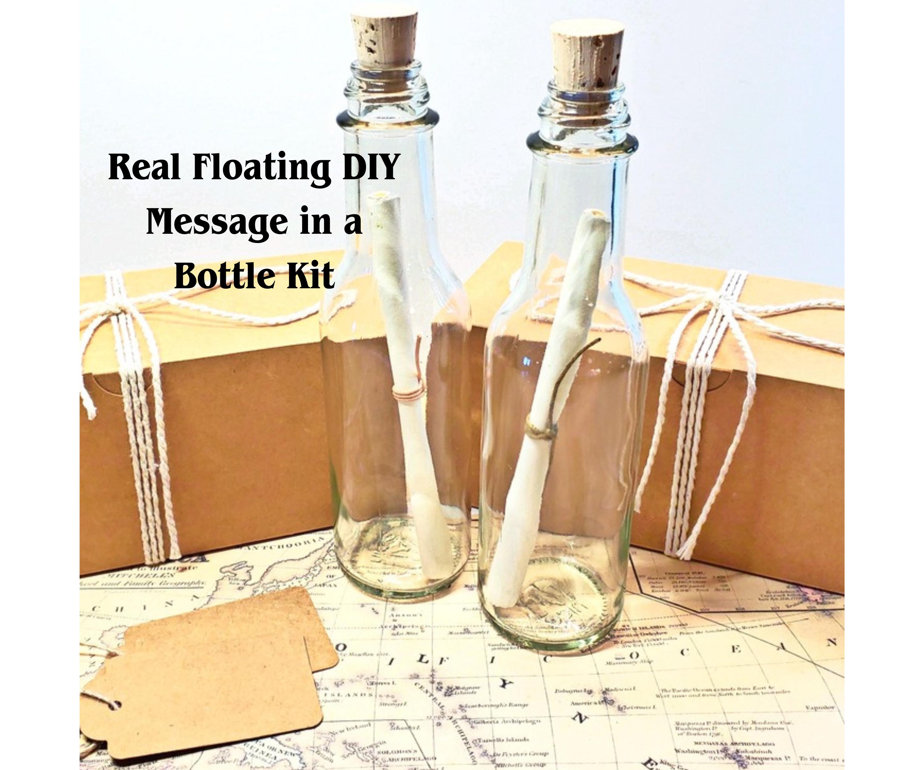 Real Floating Message in a Bottle Kit + Blank Paper | Launchable ...