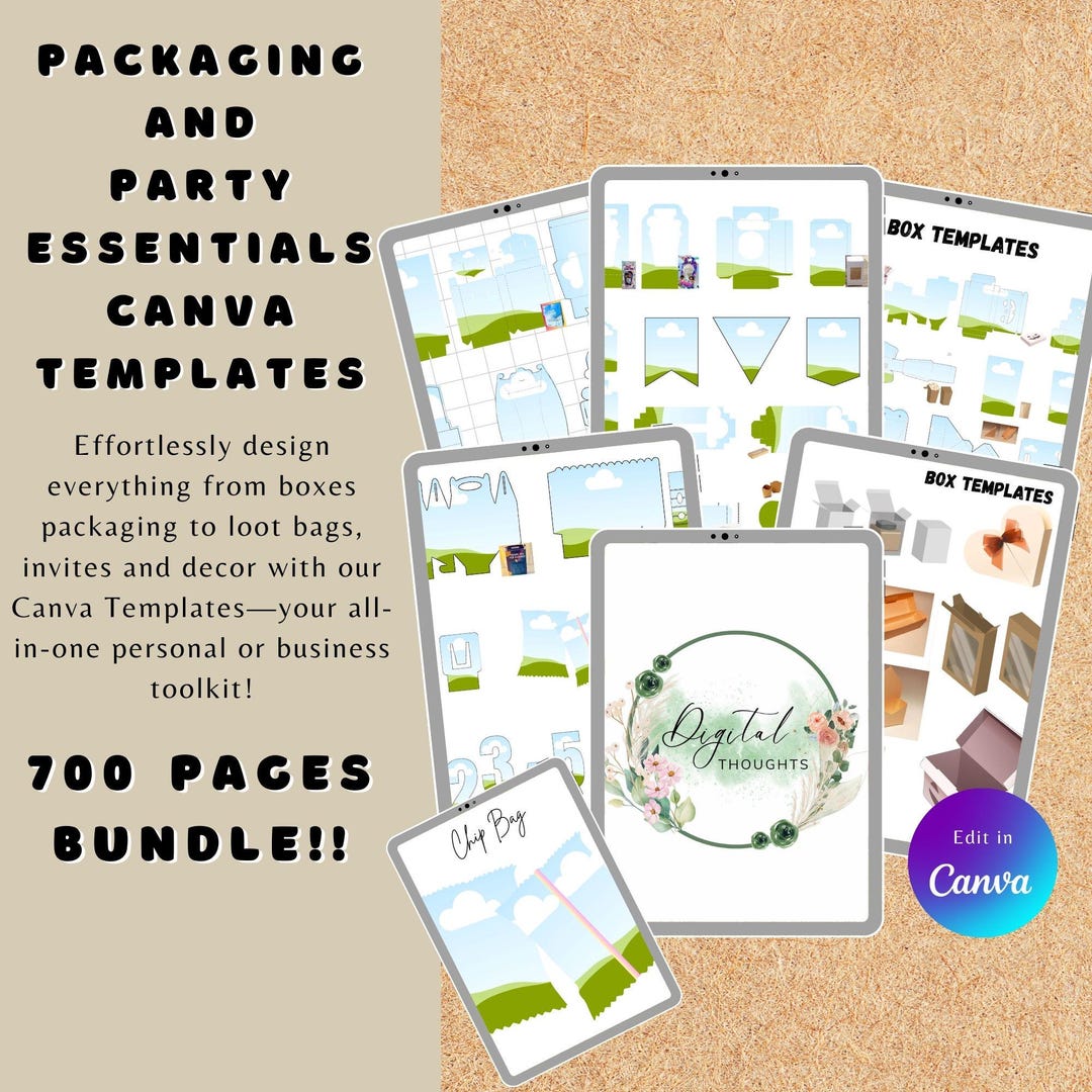 Canva Packaging Templates: 700+ Pages Mega Bundle (digital Download) - Etsy