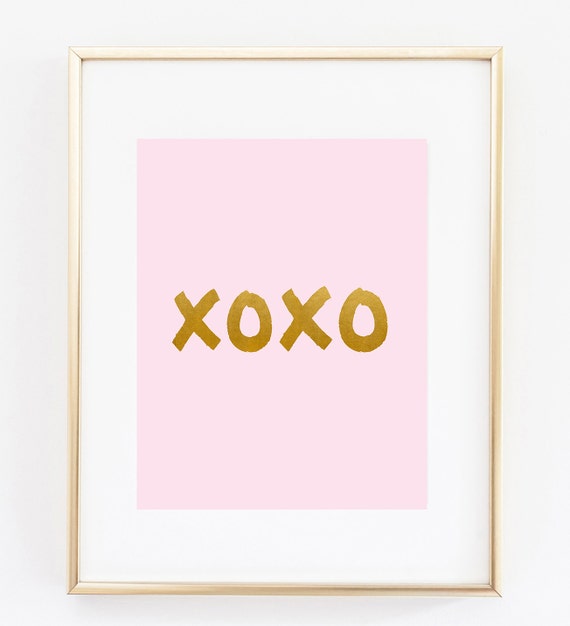 Xoxo Art Print Pink Gold 8x10 Inches Girl Nursery | Etsy