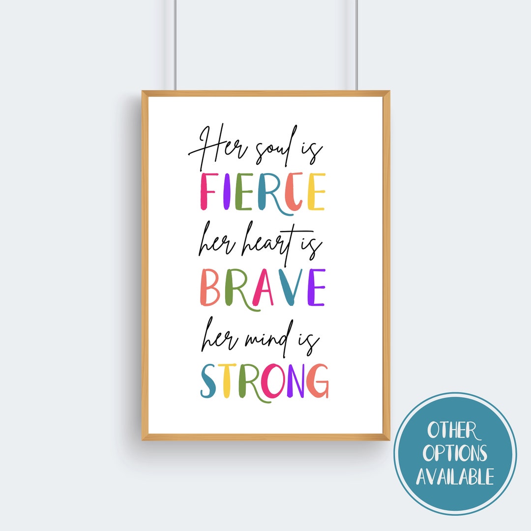 Her Soul is Fierce I Typography Print | Nursery Print | Girl Quote ...