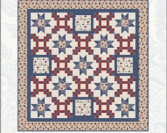 Liberty's Smile quilt Kit Includes red, White & Bloom Fabrics Pattern ...