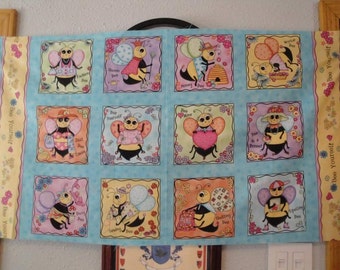 Bee quilt panel | Etsy