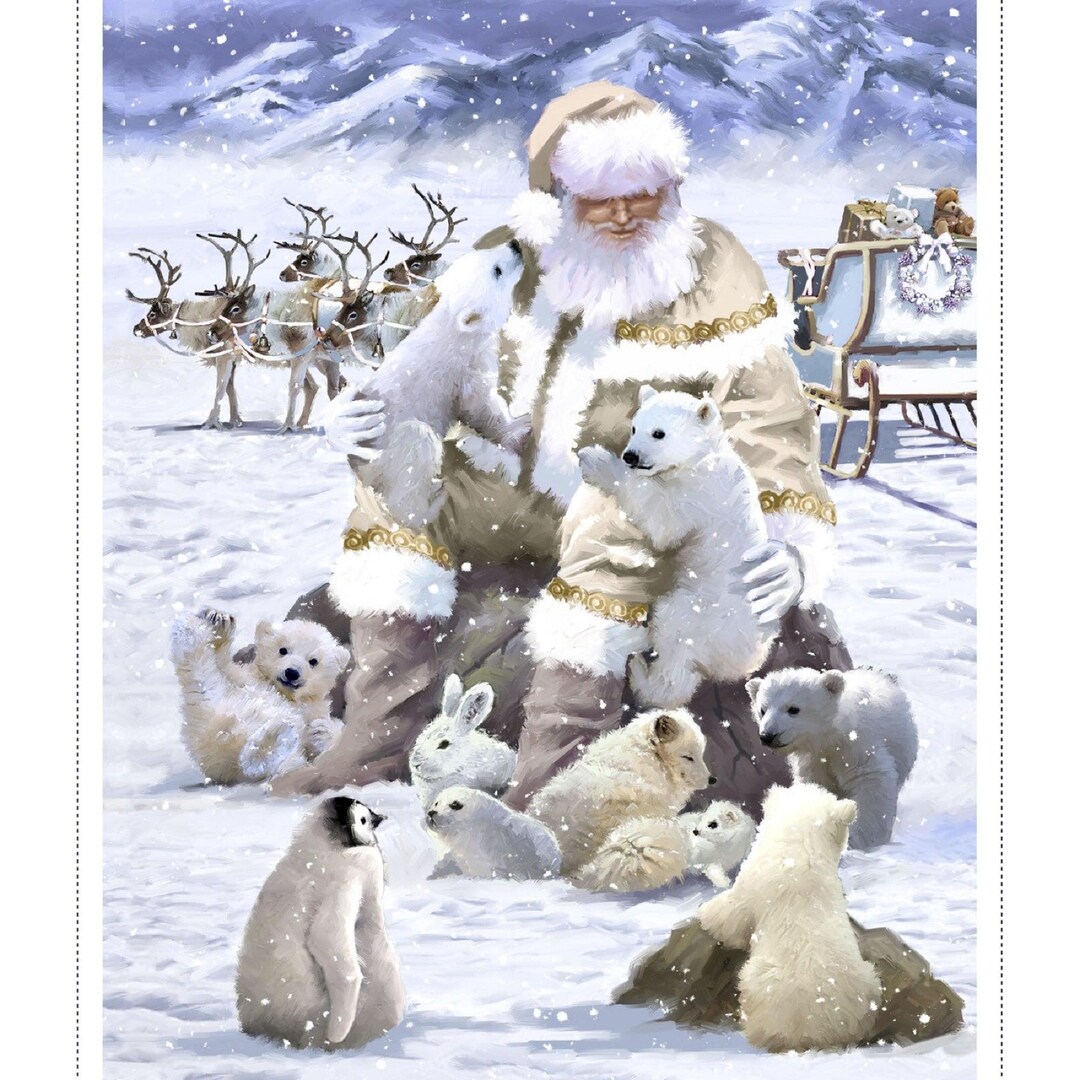 Here Comes Santa W/ Snow Friends Panel by 3 Wishes - Etsy