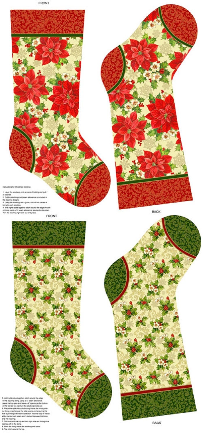 Tis the Season Stocking Panel by Northcott Fabrics - Etsy