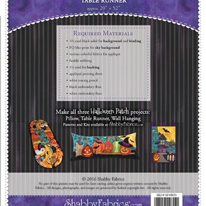 Halloween Patch Table Runner Pattern by Shabby Fabrics - Etsy