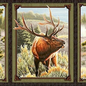Mountain Elk Tri-panel by Quilting Treasures - Etsy