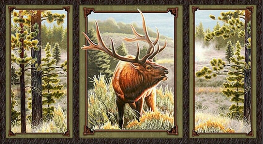 Mountain Elk Tri-panel by Quilting Treasures - Etsy