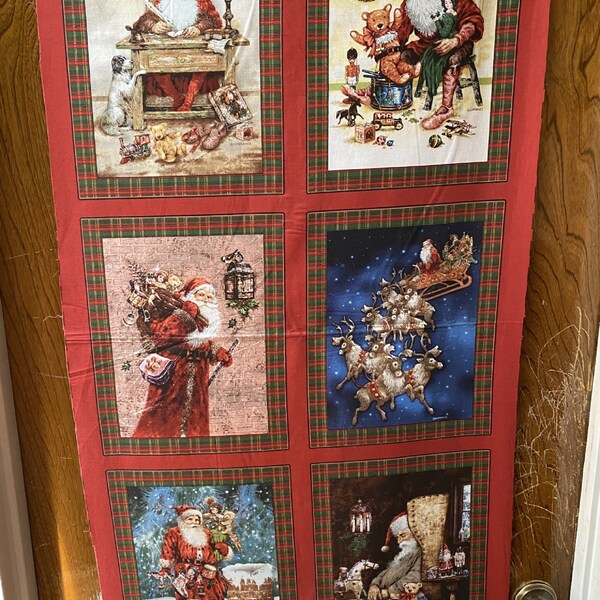 Vintage Santa Fabric - Etsy