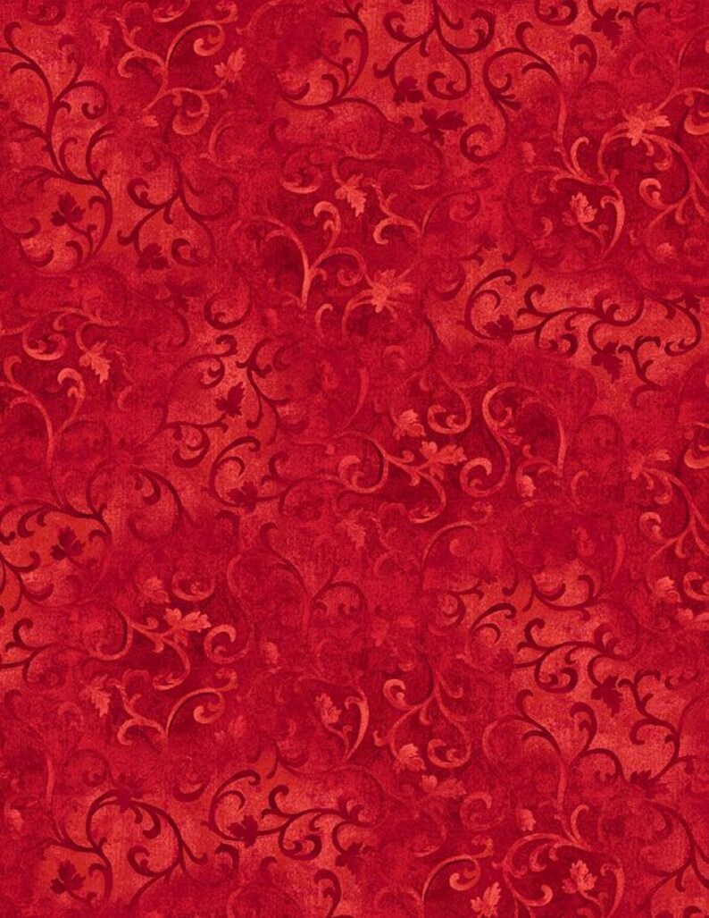 Essentials bright Red Scrollwork-wilmington Prnts-bty - Etsy