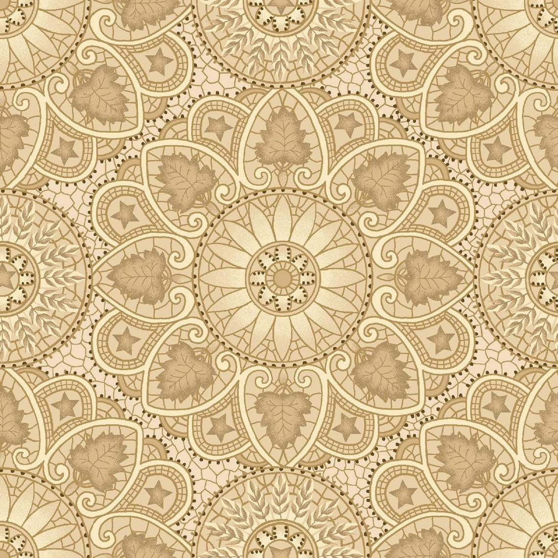 Cottage Linens-mandala All Over-108" Wide-henry Glass-bty - Etsy