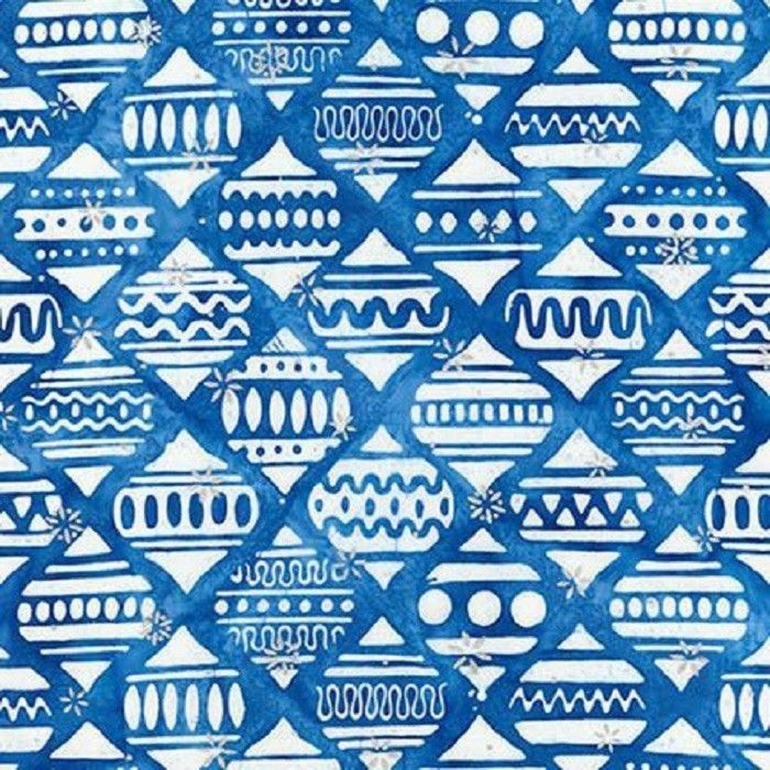 Noel 5 "blue & White Ornaments"-robert Kaufman-bty-batik Fabric - Etsy